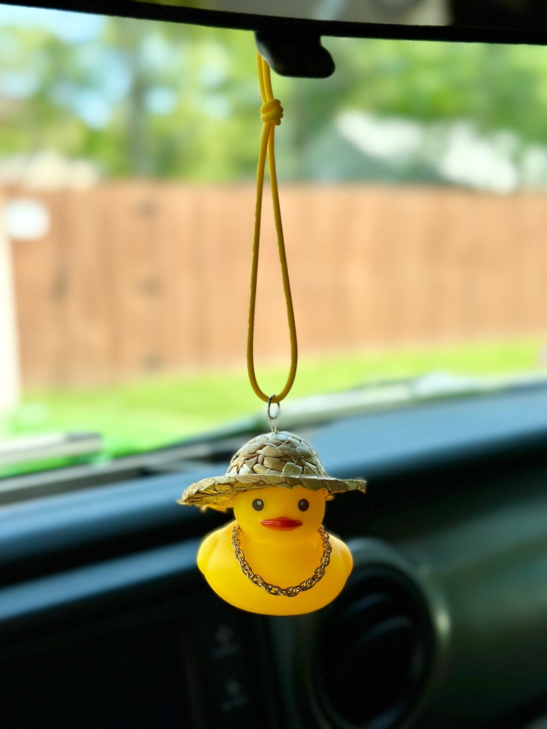 Rubber Duck Rear View Mirror Decor, Rubber Duck With Hat Mirror Decor ...