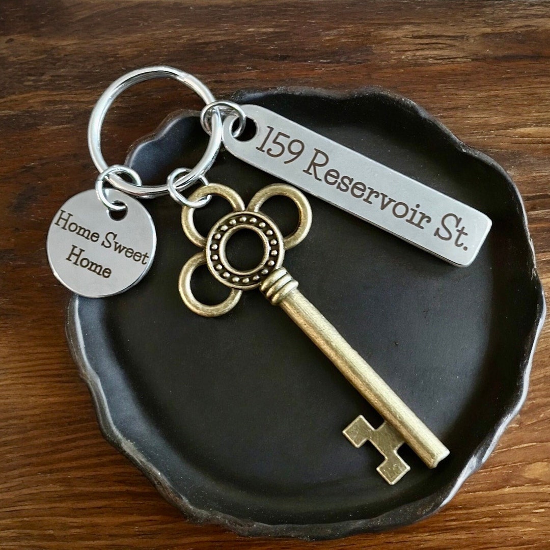 Personalized New Home Keychain, Address Keychain, Gift From Realtor ...