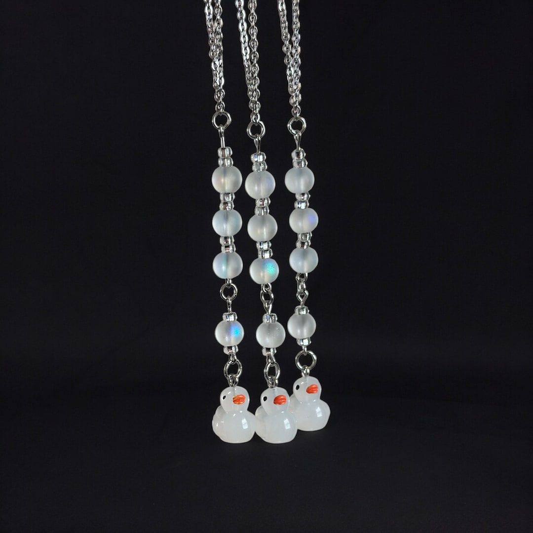 White Duck Rear View Mirror Charms, Rubber Duck Mirror Charms, Mirror ...