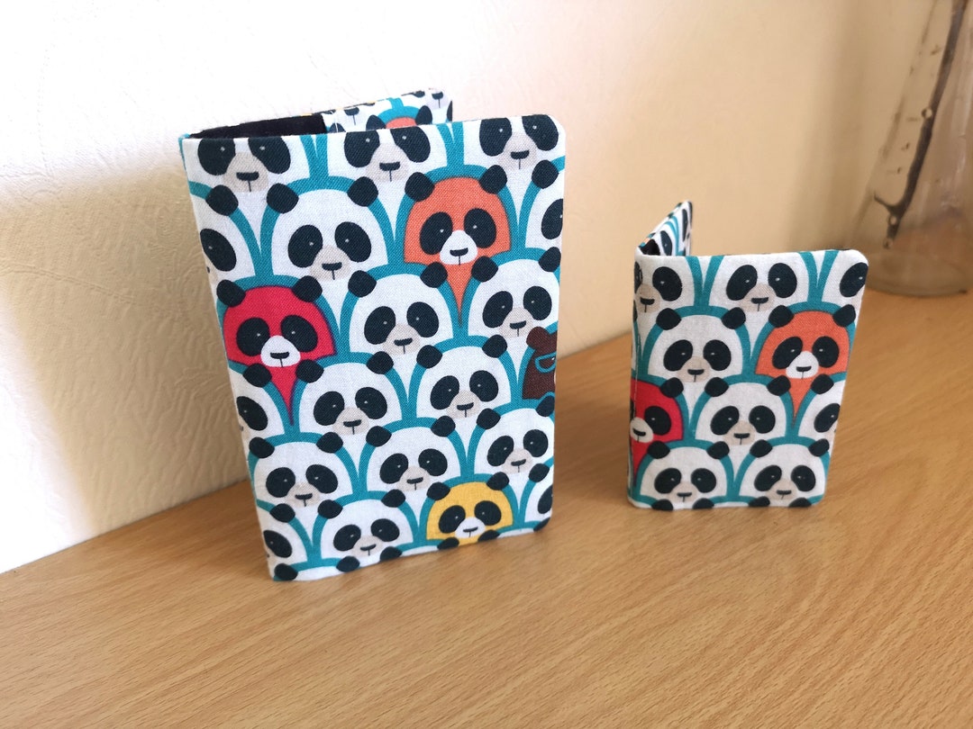 Pandas Cotton Credit Card / Business Card / Passport Holder Multi Teal ...