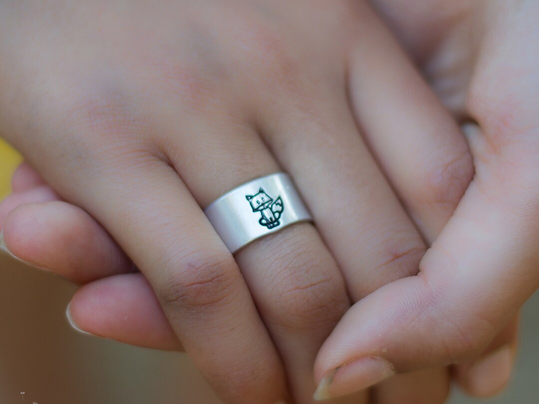 Fox Ring, Hand Stamped Ring, Fox Jewelry, Woodland Animals, Quirky Ring ...