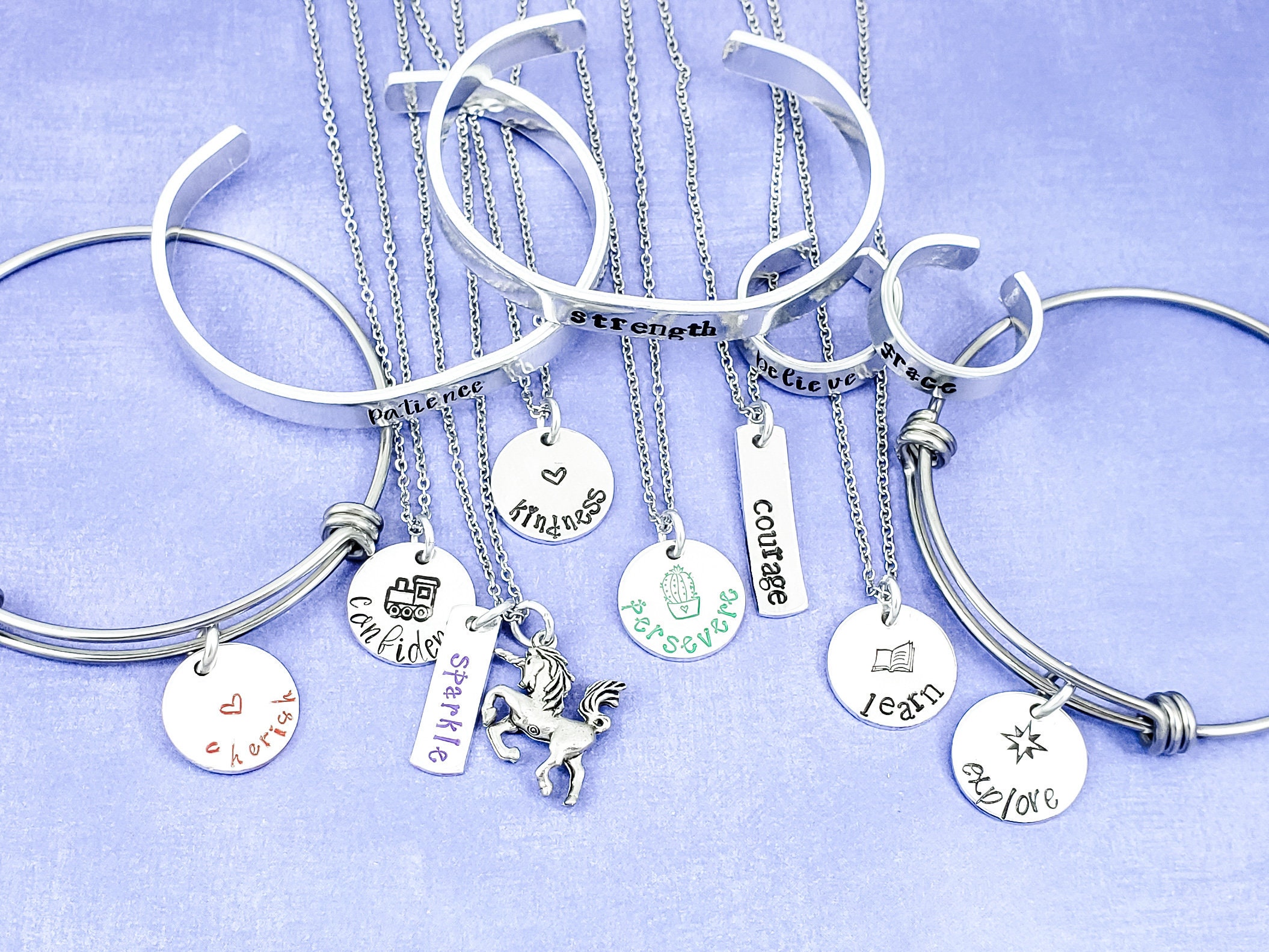 Kindness Necklace, Word of the Year Jewelry, Affirmation Necklace ...