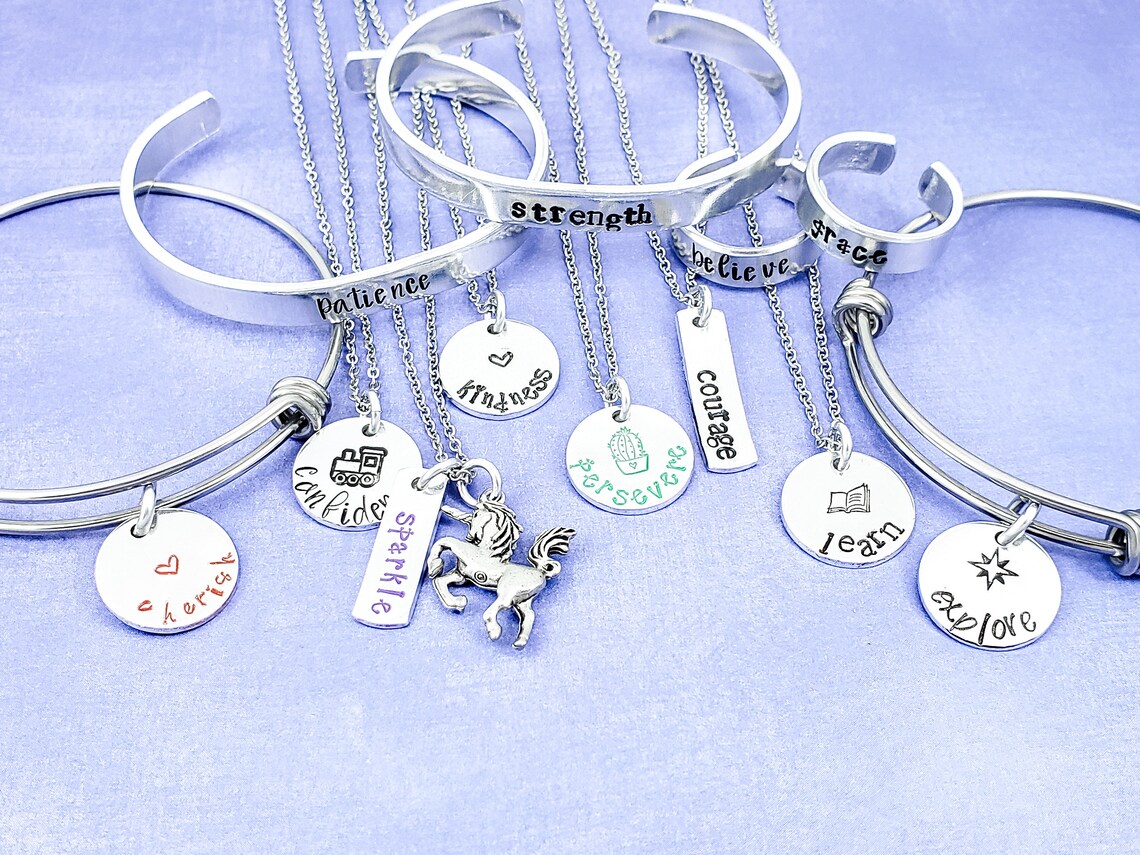 Kindness Necklace, Word of the Year Jewelry, Affirmation Necklace ...