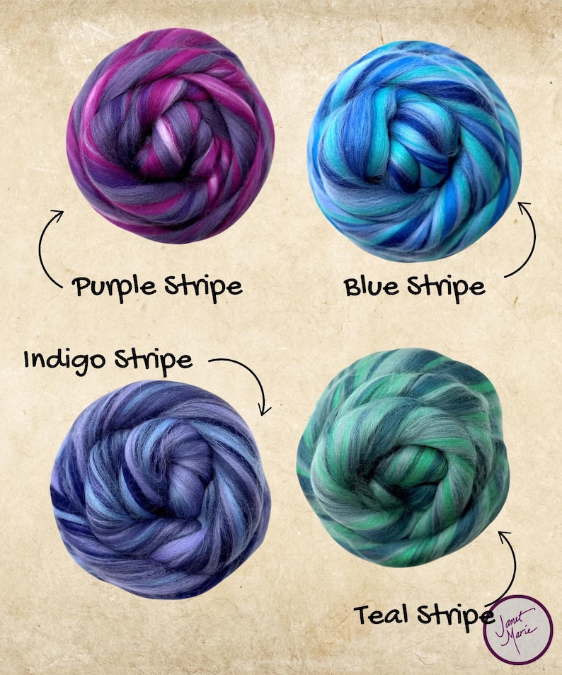 100% Merino Wool Roving (dyed Combed Top) - Blended Multicolor for ...
