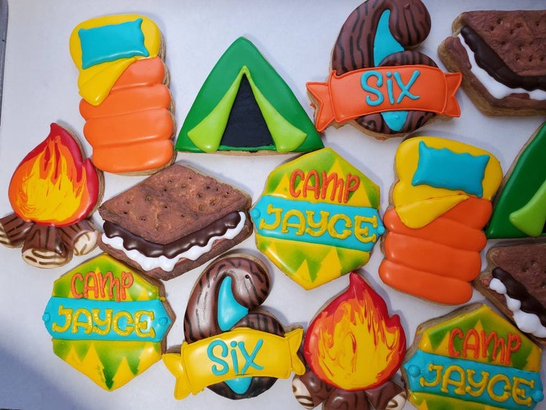 One Dozen Camping Theme Cookies - Etsy