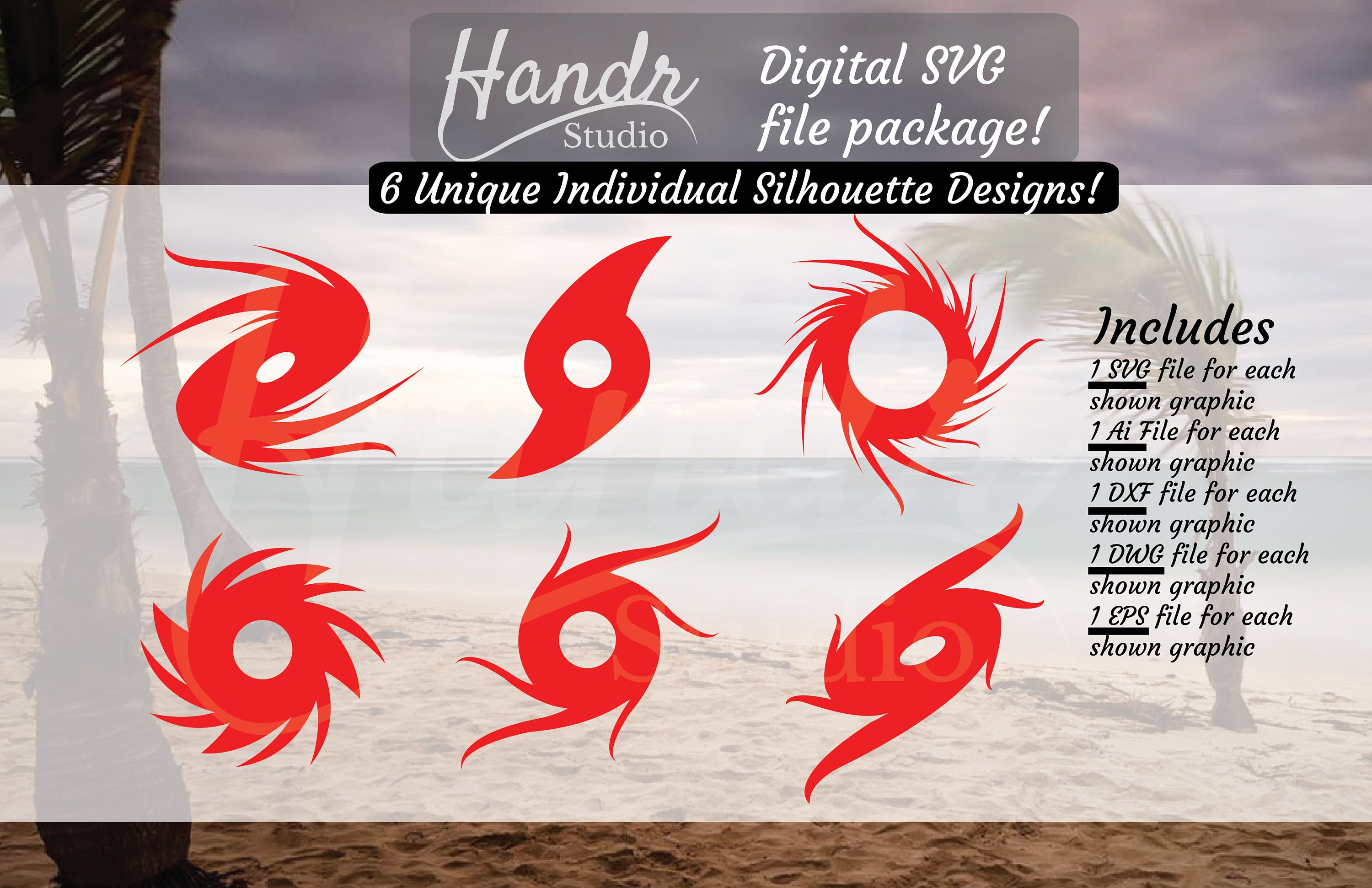 The Cyclone Package Vol#1 6 in 1 Digital SVG File Package Instant ...