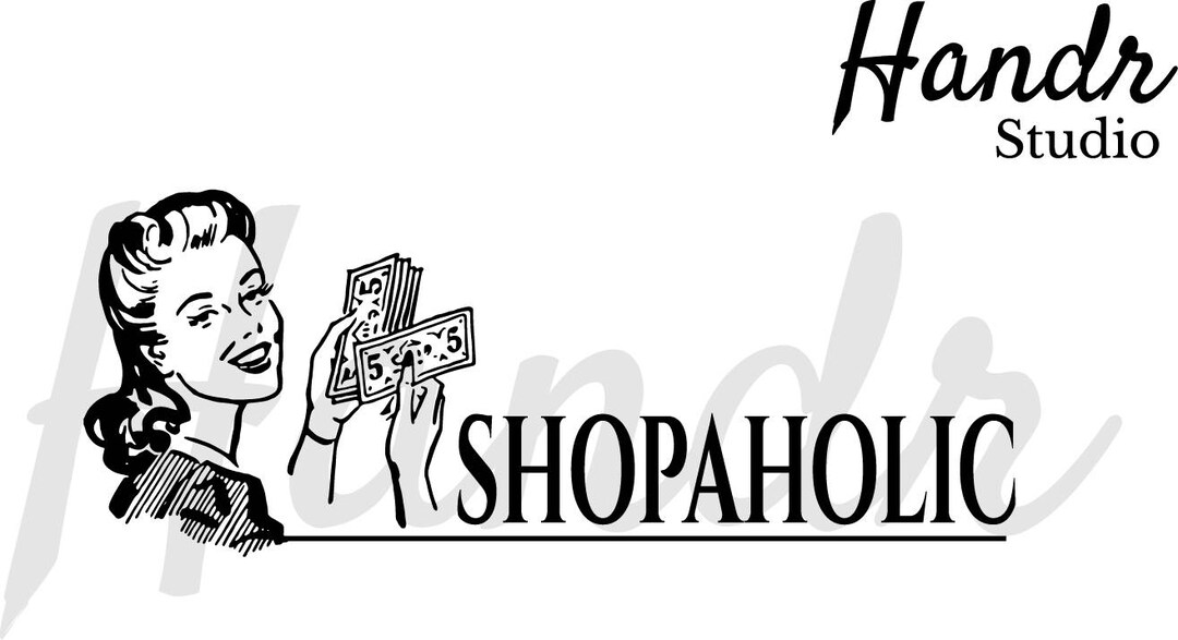 50's Style SVG File Package,(shopaholic Quote) - Etsy