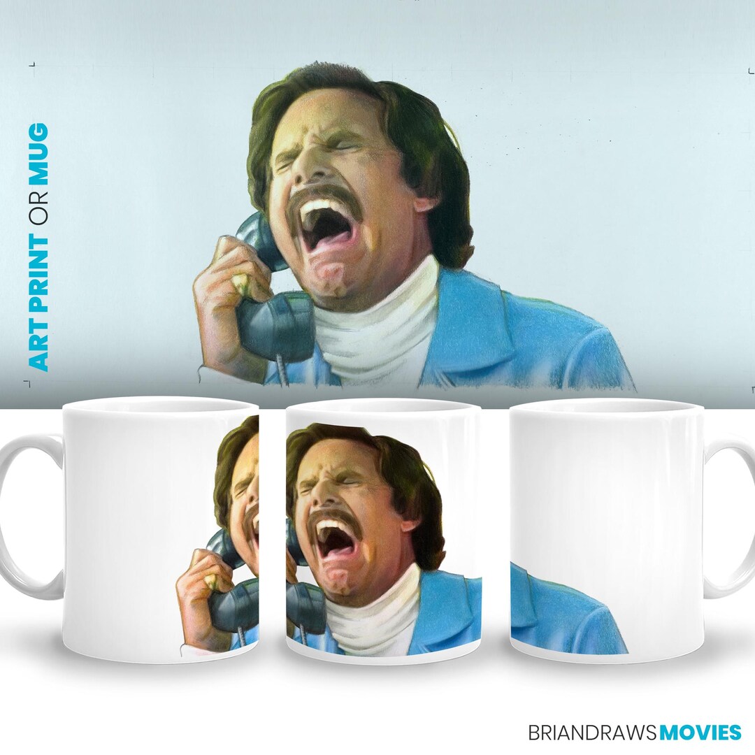 Will Ferrell Anchorman Ron Burgundy Glass Case of Emotion Scene Coffee ...
