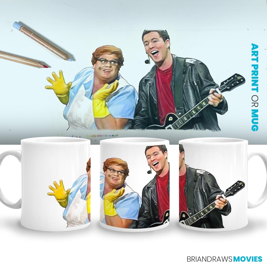 Lunchlady Land Adam Sandler Chris Farley Song Coffee Mug Drawing, SNL ...
