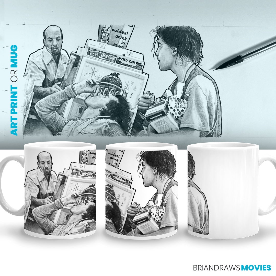 Encino Man No Wheezing the Juice Scene Coffee Mug Pencil Drawing ...