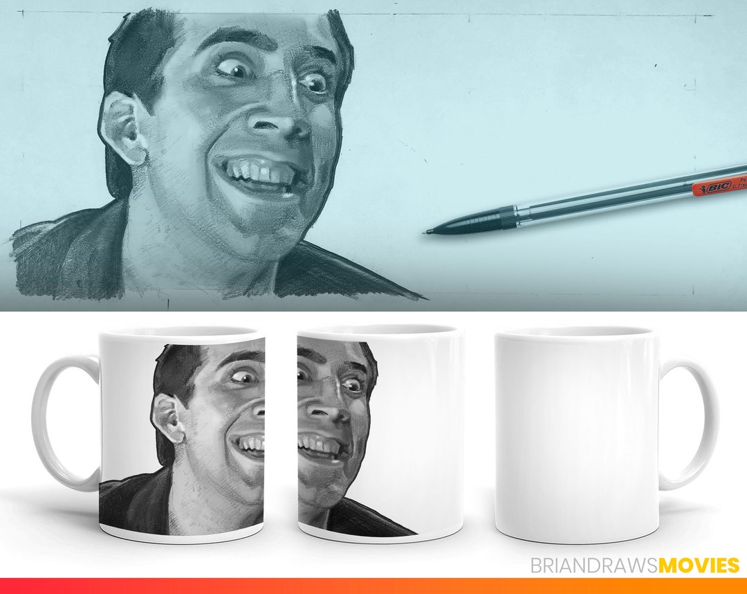 Nicolas Cage Crazy Face off Scene Fan Art Pencil Drawing - Etsy