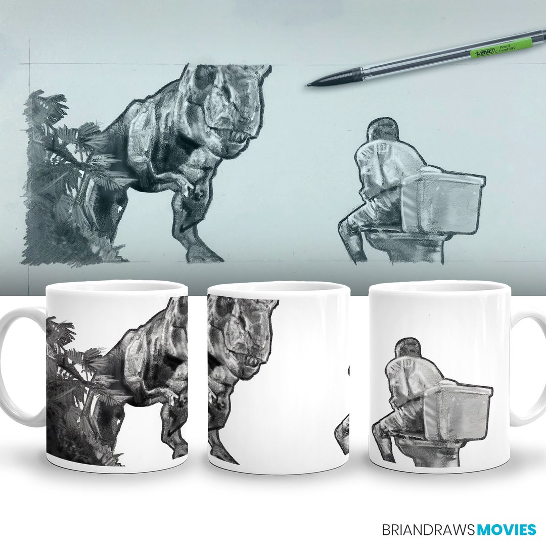 Jurassic Park Lawyer On Toilet Scene Coffee Mug Home Theater Etsy