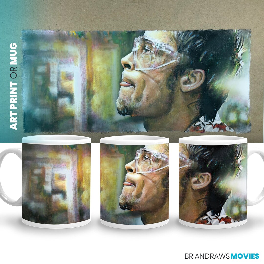 Fight Club Soap Making Scene Coffee Mug, Brad Pitt Tyler Durden Wall ...