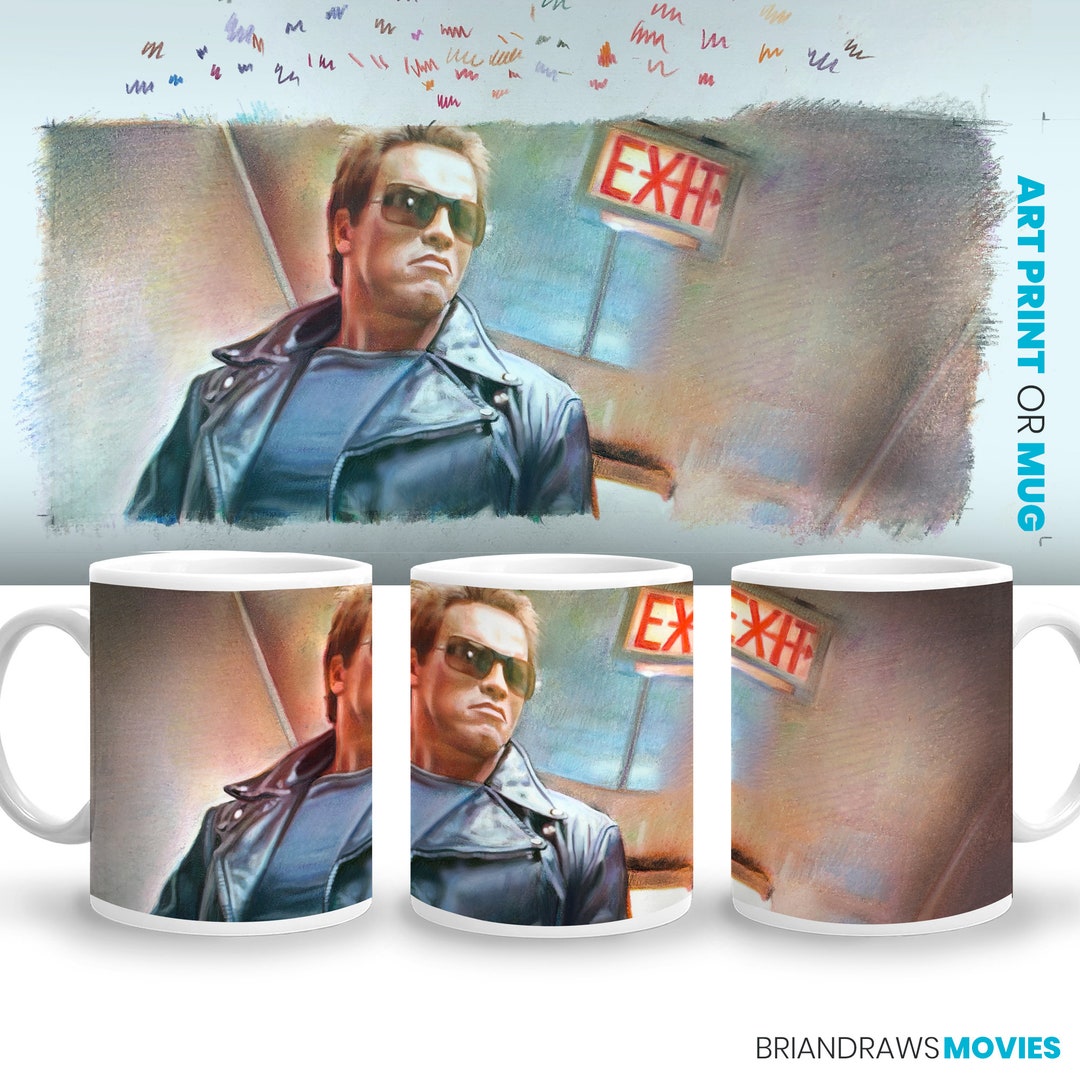 Terminator Scene Coffee Mug Cup, Arnold Schwarzenegger T2 Room Decor ...