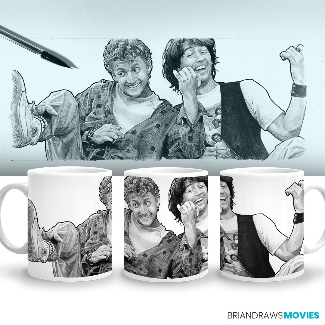 Bill and Teds Excellent Adventure Coffee Mug, Alex Winter Keanu Reeves ...