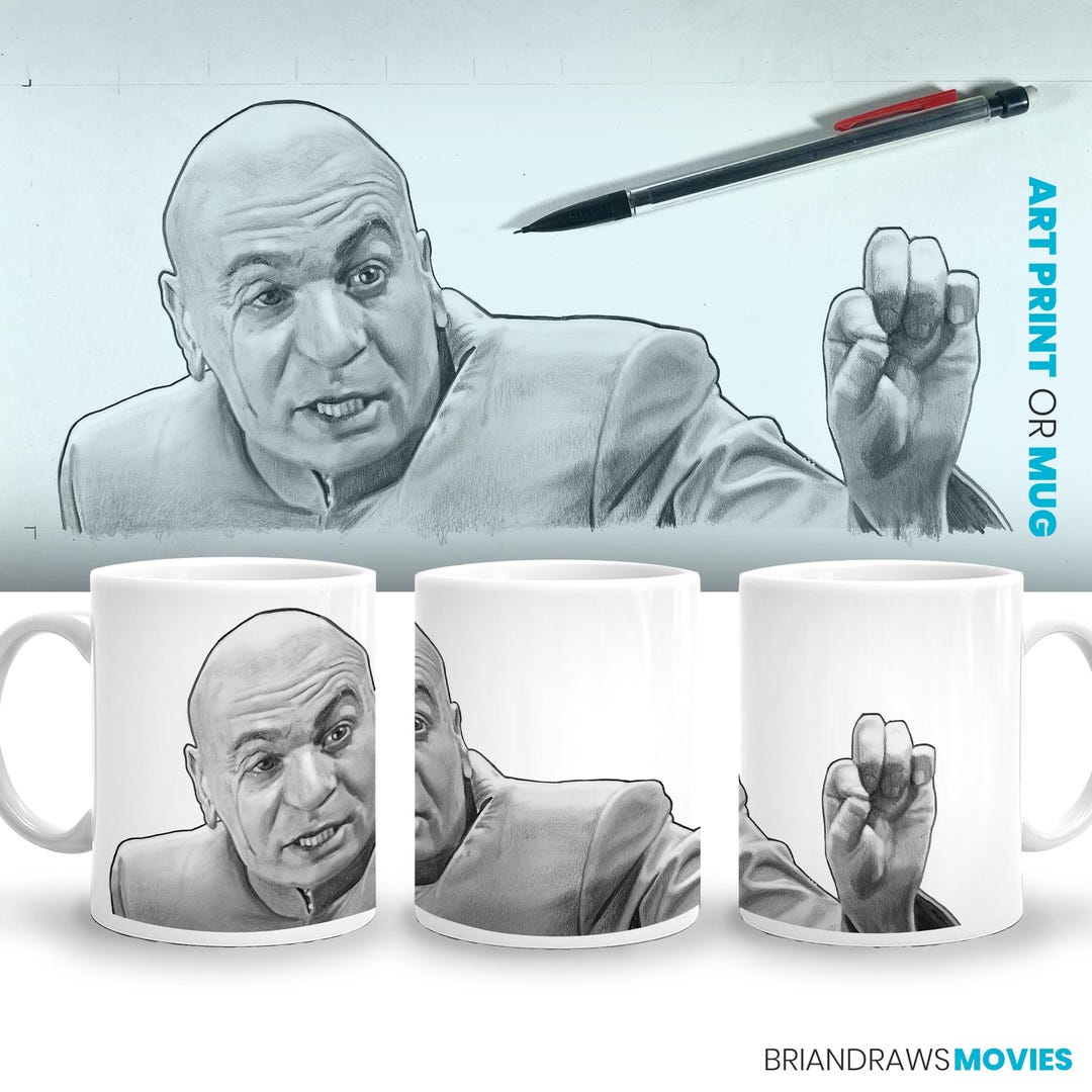 Austin Powers Dr. Evil Zip It Scene Coffee Mug, Home Theater Room Decor ...