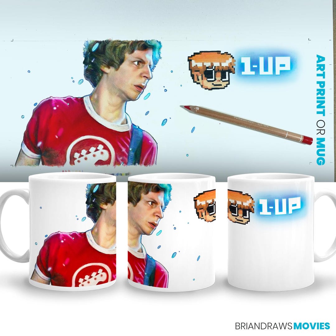 Scott Pilgrim Vs the World Coffee Mug, Michael Cera Edgar Wright Comic ...