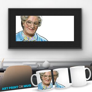 Robin Williams Mrs. Doubtfire Nanny Scene Coffee Mug, Home Theater Room ...