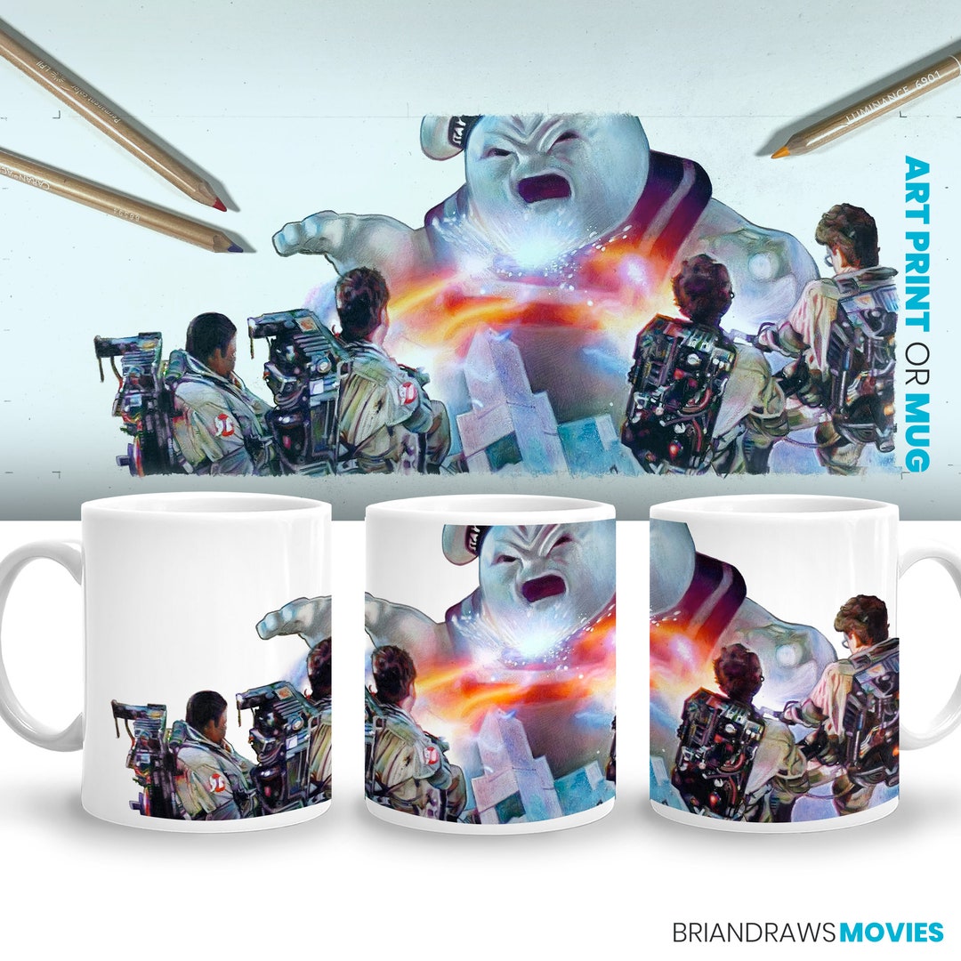 Ghostbusters Stay Puft Marshmallow Man Coffee Mug Cup, Colored Pencil ...