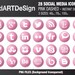 28 SOCIAL MEDIA icons set Pink Instant Download 3 sizes | Etsy