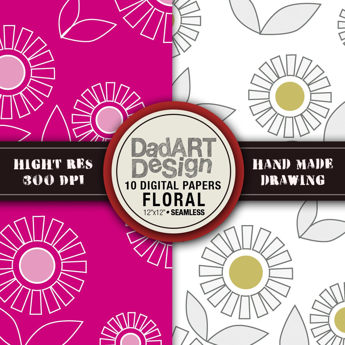 Floral Digital Paper 10 Sheets Instant Download - Etsy