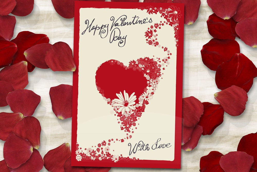 Valentine's Day Printable Card - 4"x6" - Etsy