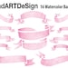 Pink Watercolor Ribbon Banners, Hand Drawn, 16 PNG Hires Files Ready to ...