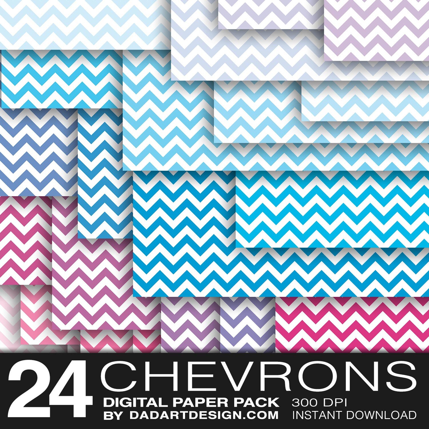 24 Chevron Patterns Pastel Colors Digital Papers | Etsy