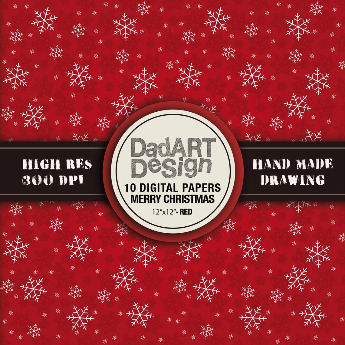 10 Christmas Patterns Digital Paper Pack, Hi Res Files, Instant ...