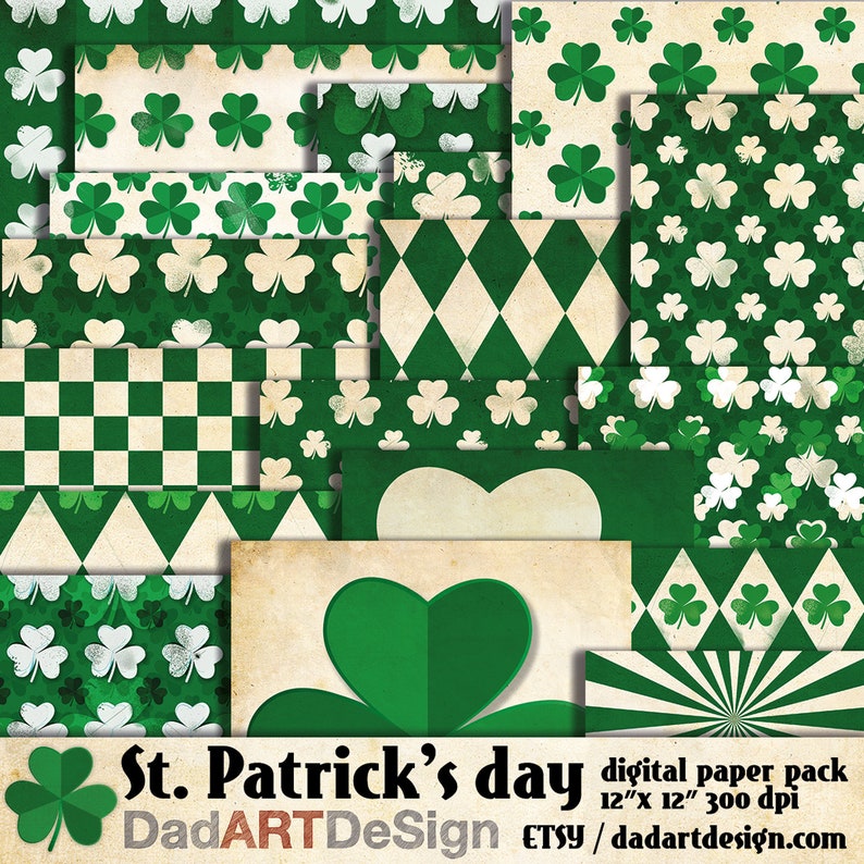 Saint Patrick's Day Digital Paper Pack 01 | Wallpapers | Backgrounds ...
