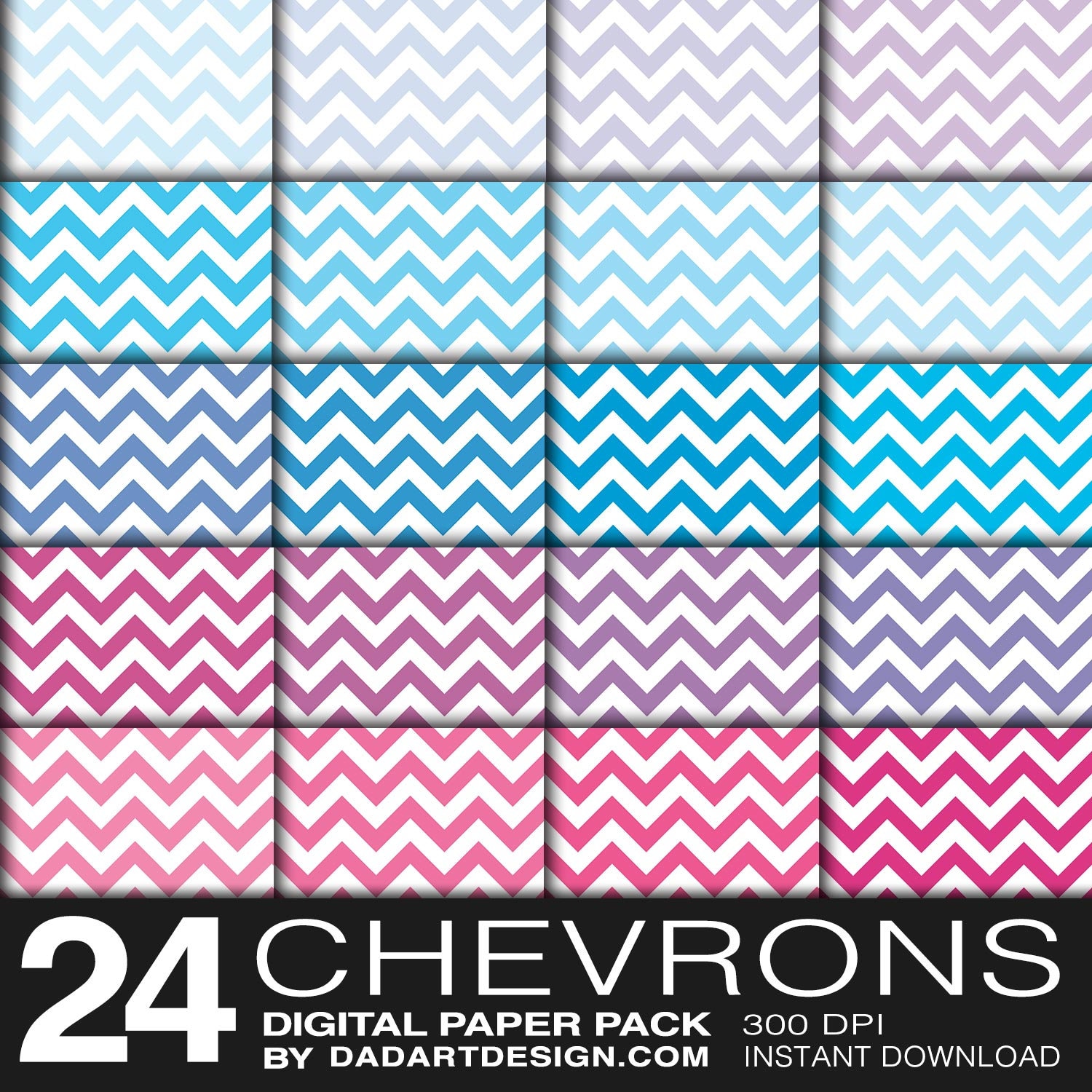 24 Chevron Patterns Pastel Colors Digital Papers, Wallpapers, Seamless ...