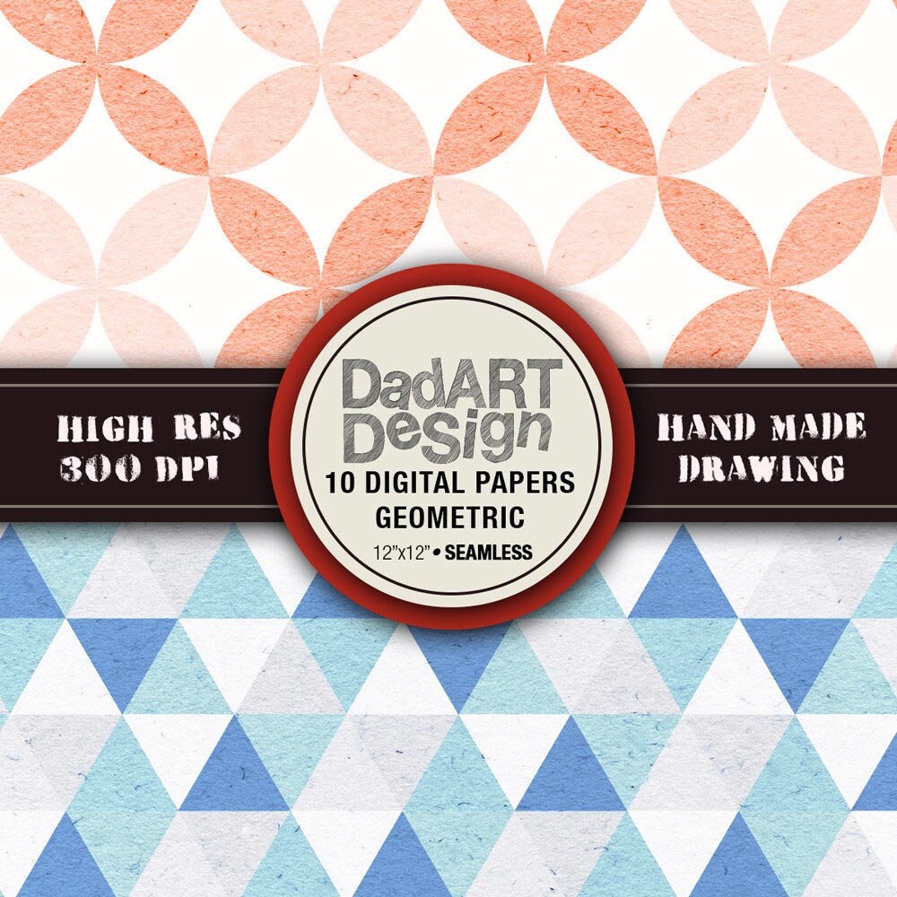 Geometric Digital Paper 10 Sheets Instant Download - Etsy