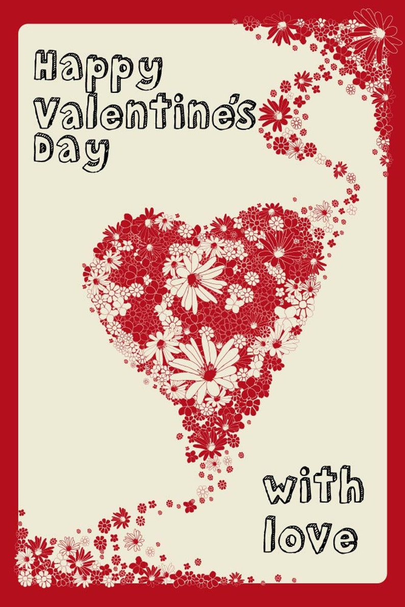 Valentine's Day Printable Card - 4"x6" - Etsy