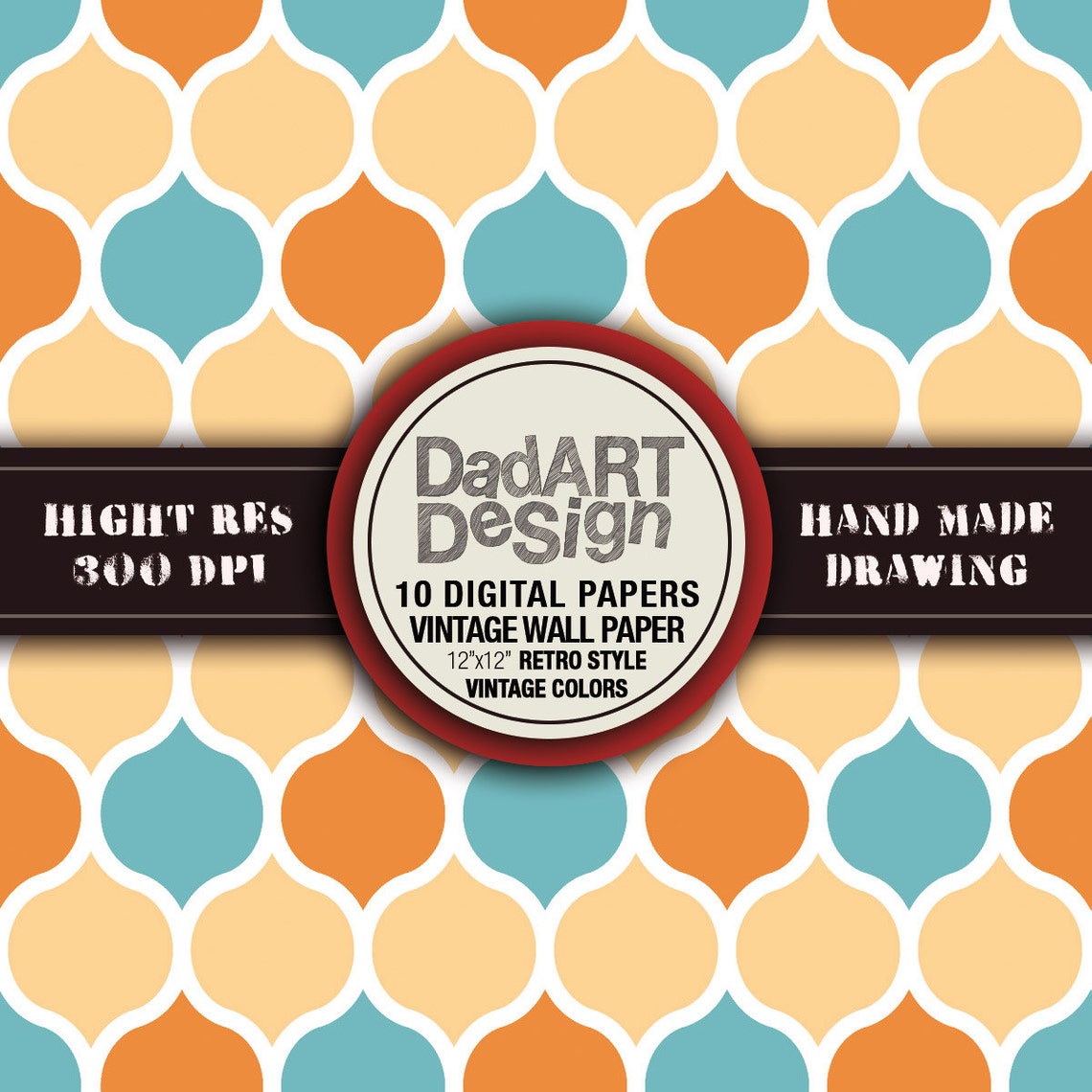 Vintage Wall Paper Retro Style Digital Papers Seamless Pattern 10 ...
