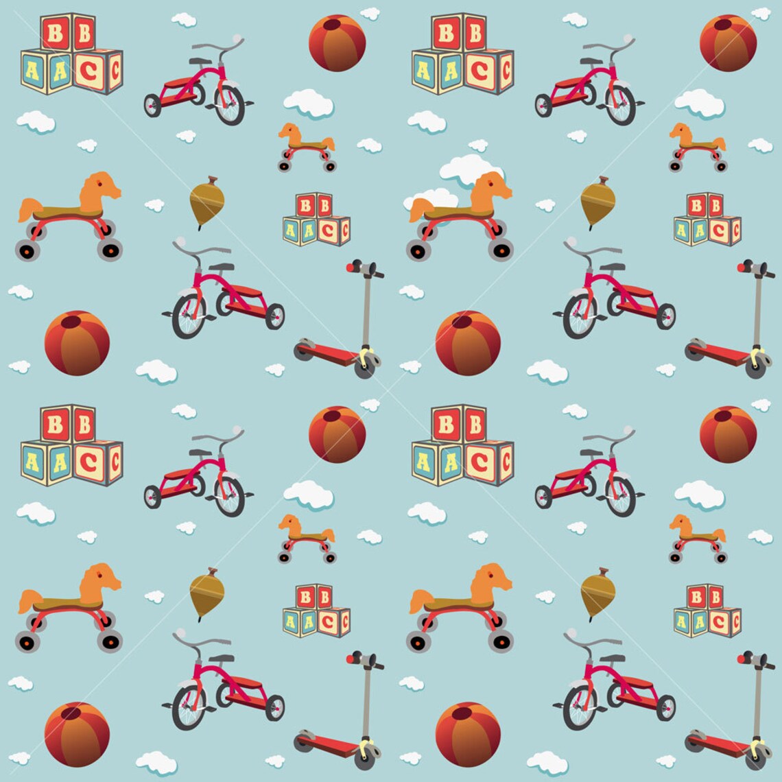 Kid's Toys Pattern Wallpaper V2 - Etsy