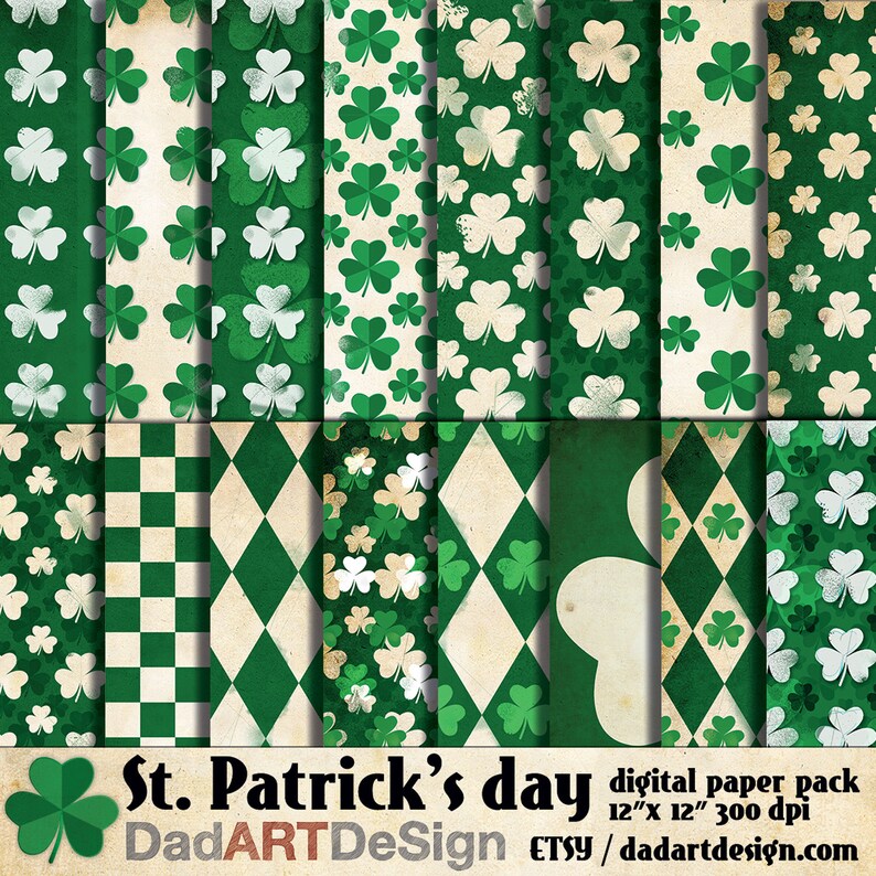 Saint Patrick's Day Digital Paper Pack 01 | Wallpapers | Backgrounds ...