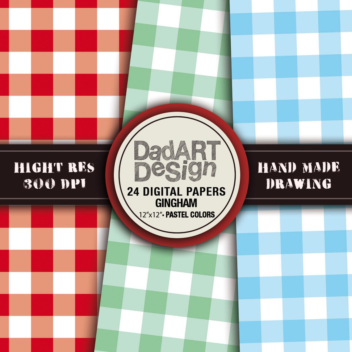 Gingham Pattern Pastel Colors - Digital Paper, Wallpaper, Seamless ...