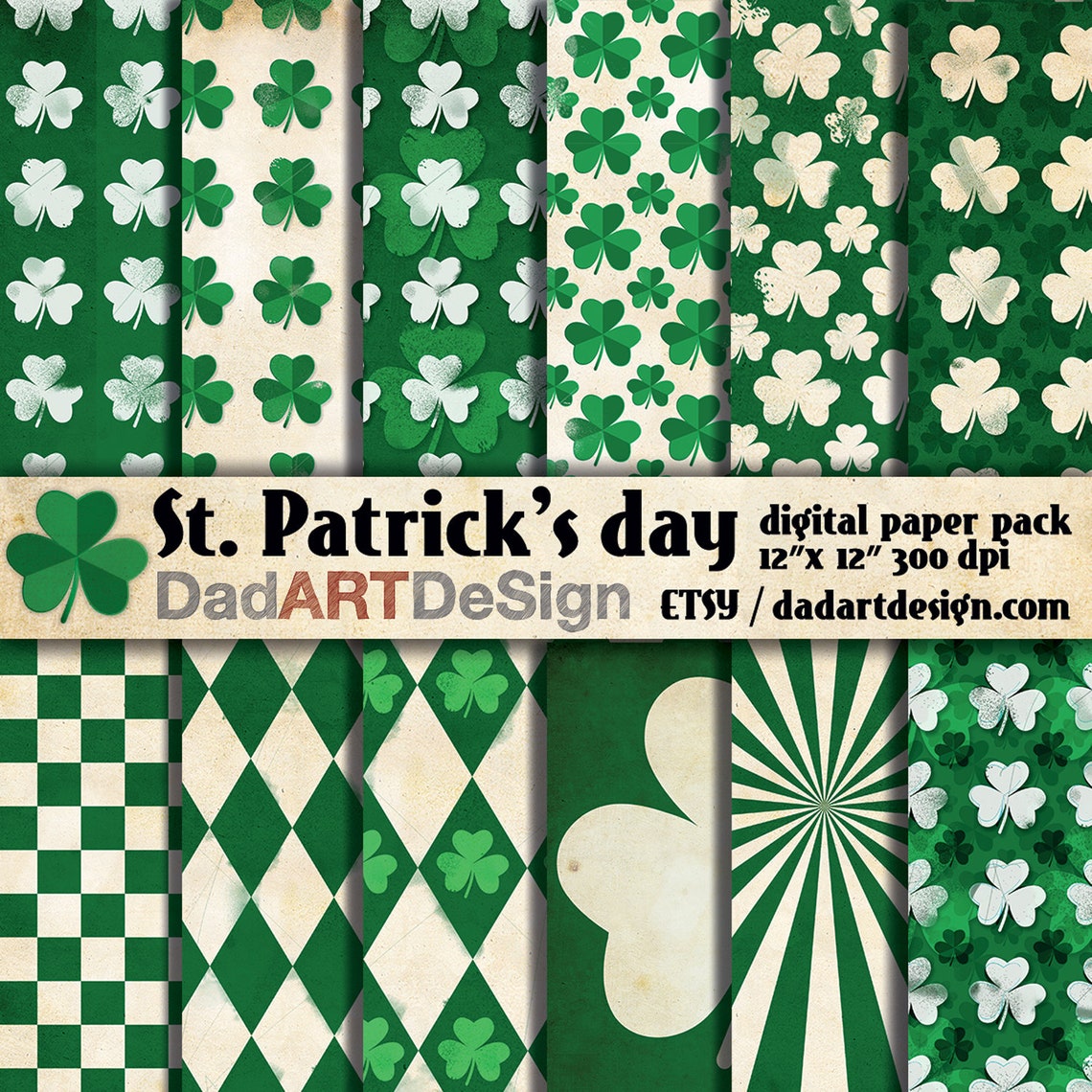 Saint Patrick's Day Digital Paper Pack 01 | Wallpapers | Backgrounds ...