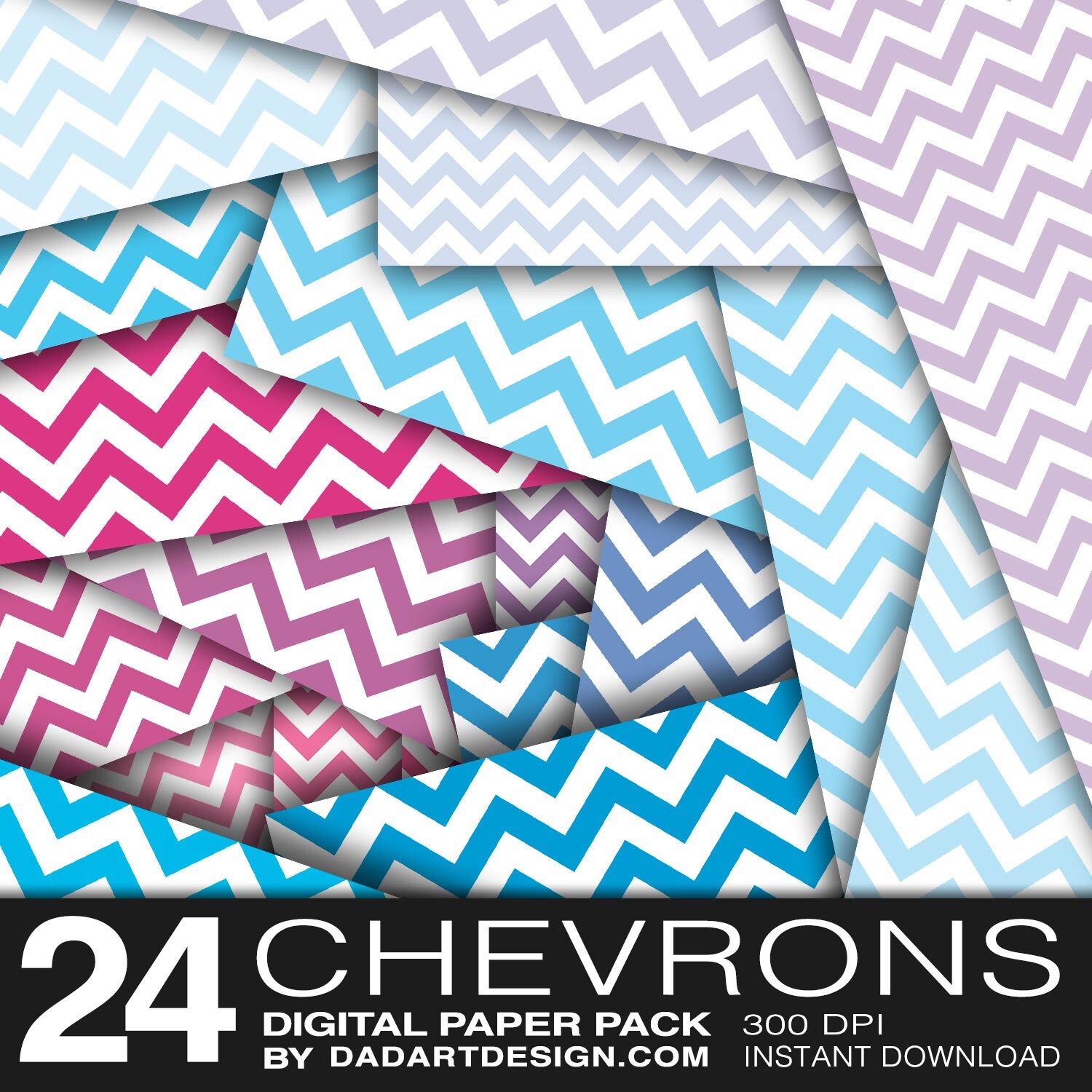 24 Chevron Patterns Pastel Colors Digital Papers, Wallpapers, Seamless ...