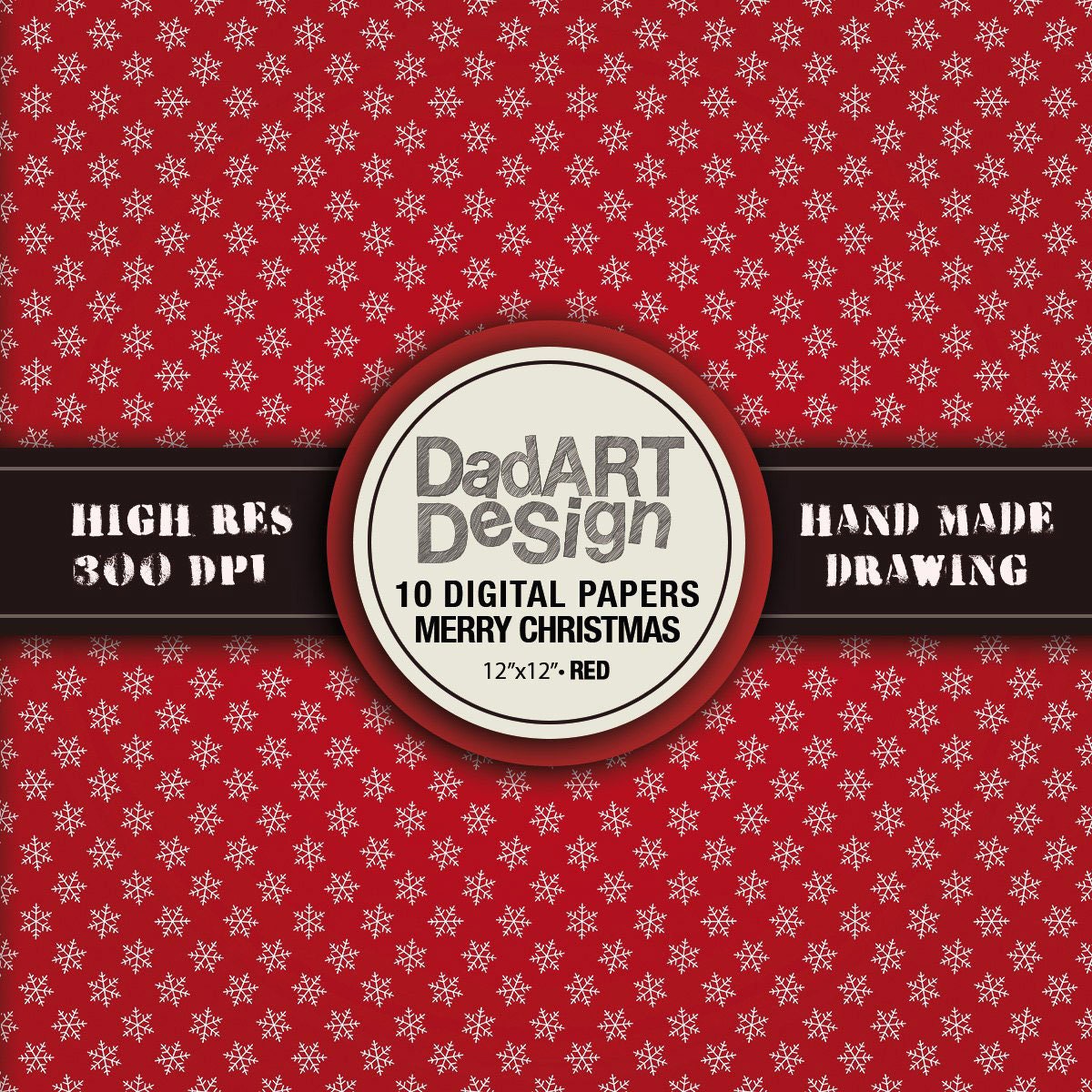 10 Christmas Patterns Digital Paper Pack, Hi Res Files, Instant ...