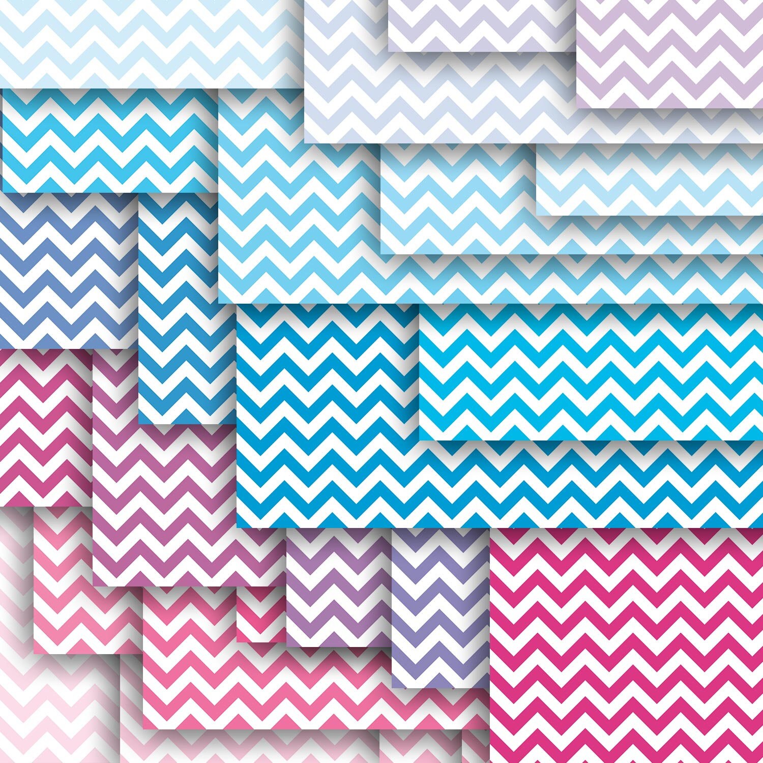 24 Chevron Patterns Pastel Colors Digital Papers, Wallpapers, Seamless ...