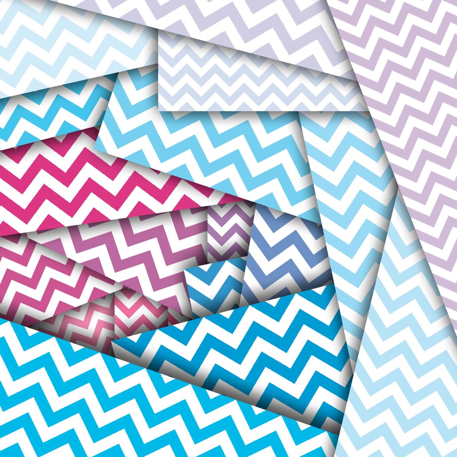 24 Chevron Patterns Pastel Colors Digital Papers, Wallpapers, Seamless ...