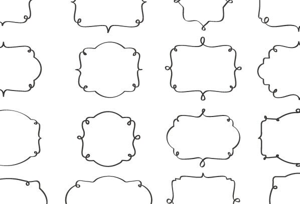 Simple Blank Labels With Hand Drawn Border, 16 PNG HR Files Ready to ...