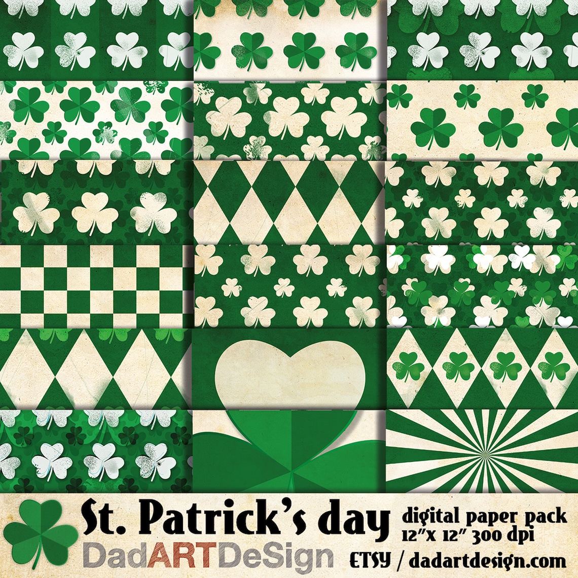 Saint Patrick's Day Digital Paper Pack 01 | Wallpapers | Backgrounds ...