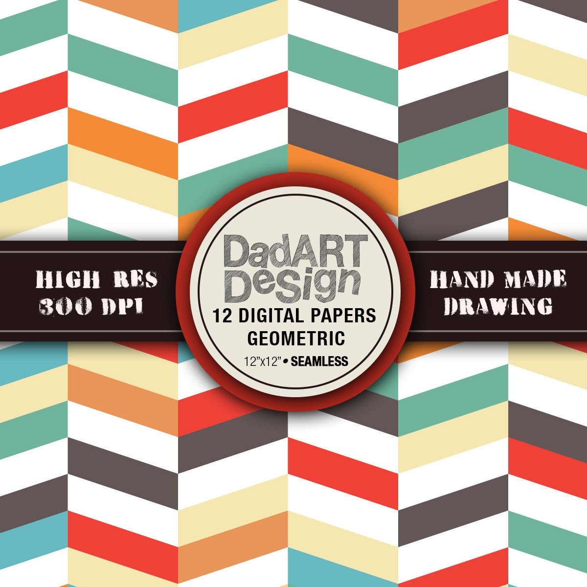 Geometric Digital Paper 12 Sheets Instant Download - Etsy