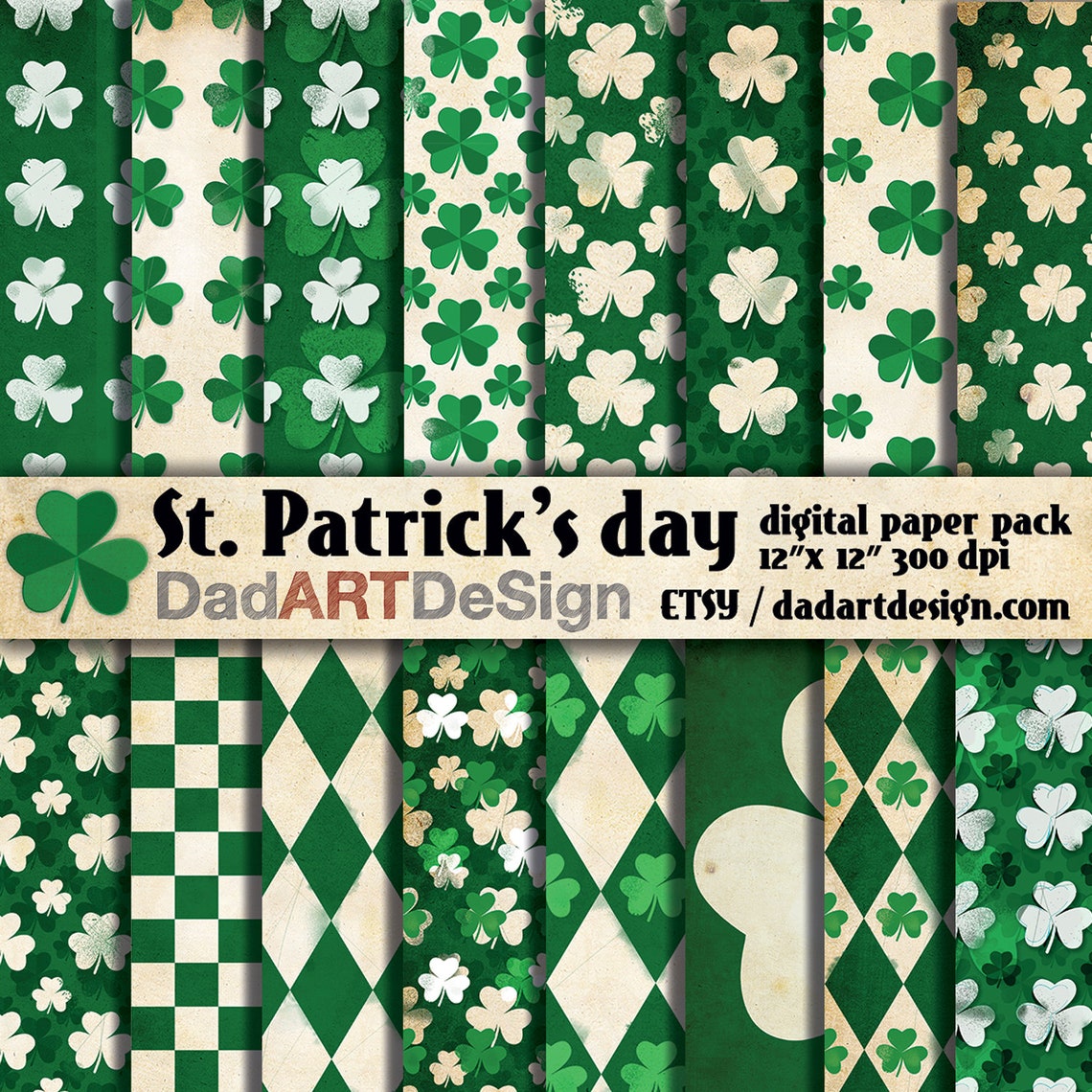 Saint Patrick's Day Digital Paper Pack 01 | Wallpapers | Backgrounds ...