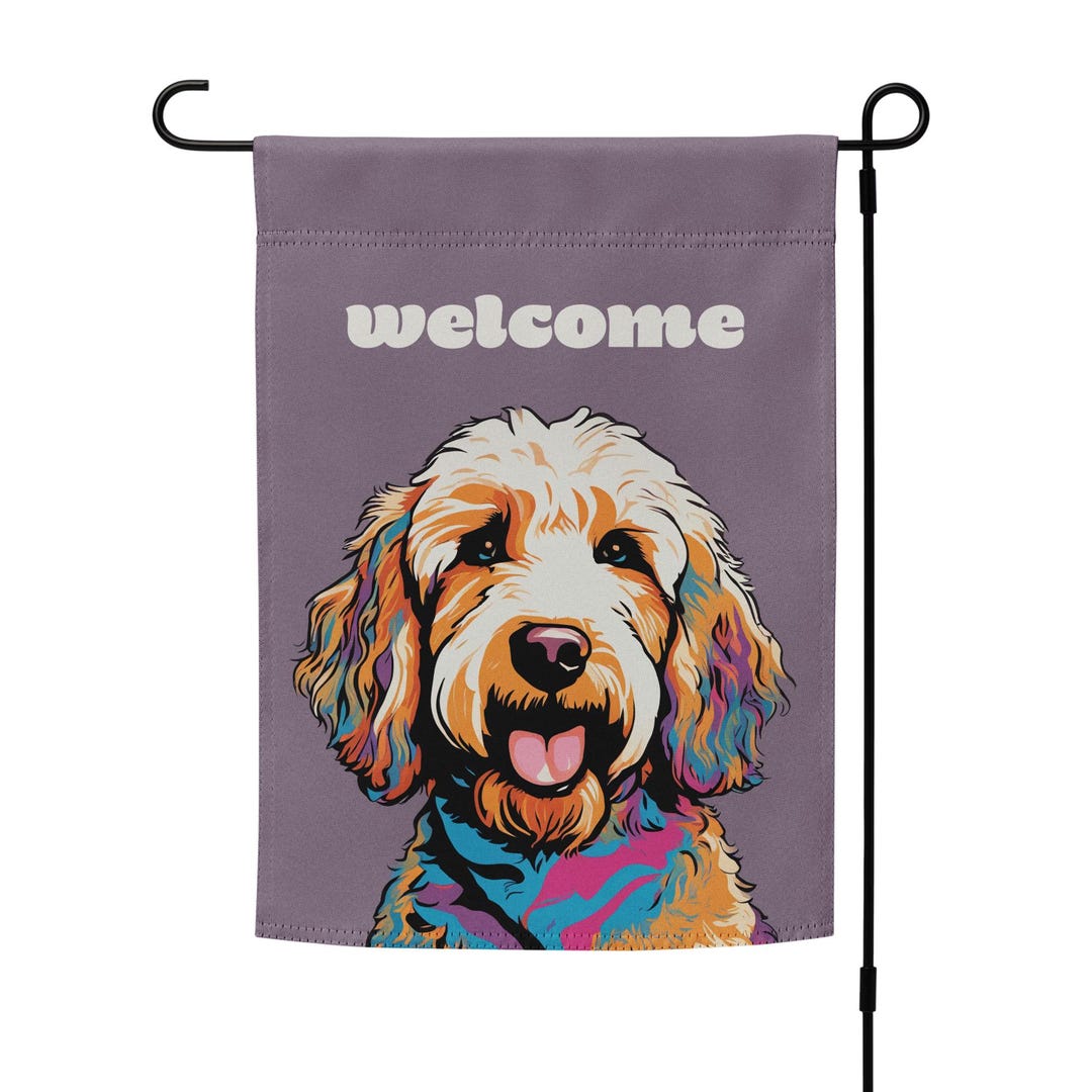 Goldendoodle Welcome Flag | Dog Welcome Garden Flag | Golden Doodle ...