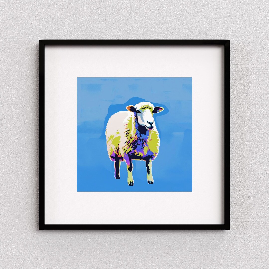 Blue Sheep PRINTABLE Wall Art | Pop Art Sheep Art Print | Sheep Poster ...