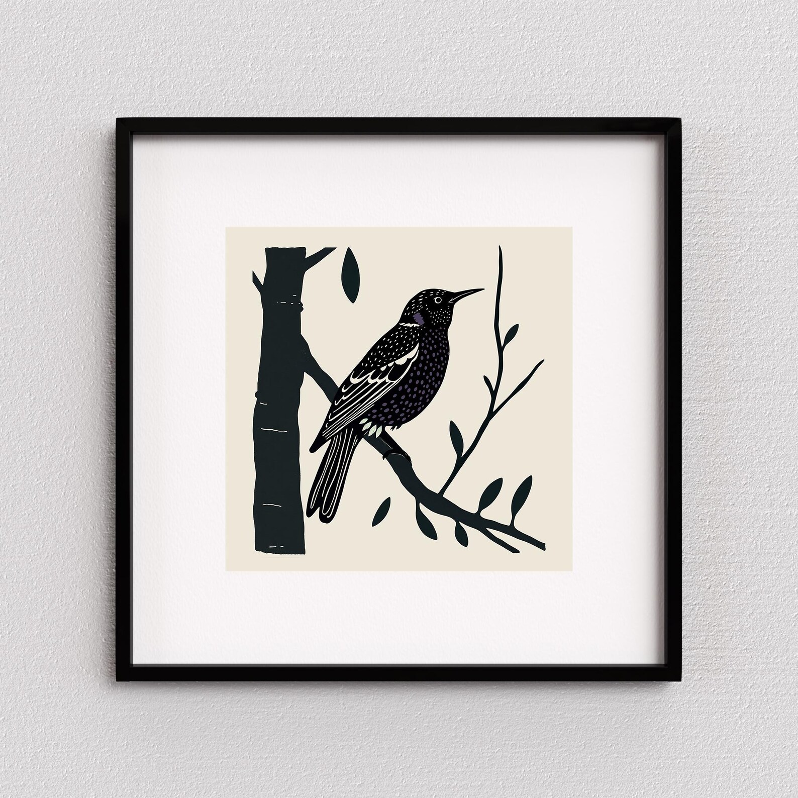 Starling PRINTABLE Folk Art | Bird Folk Art Illustration | Large Bird ...