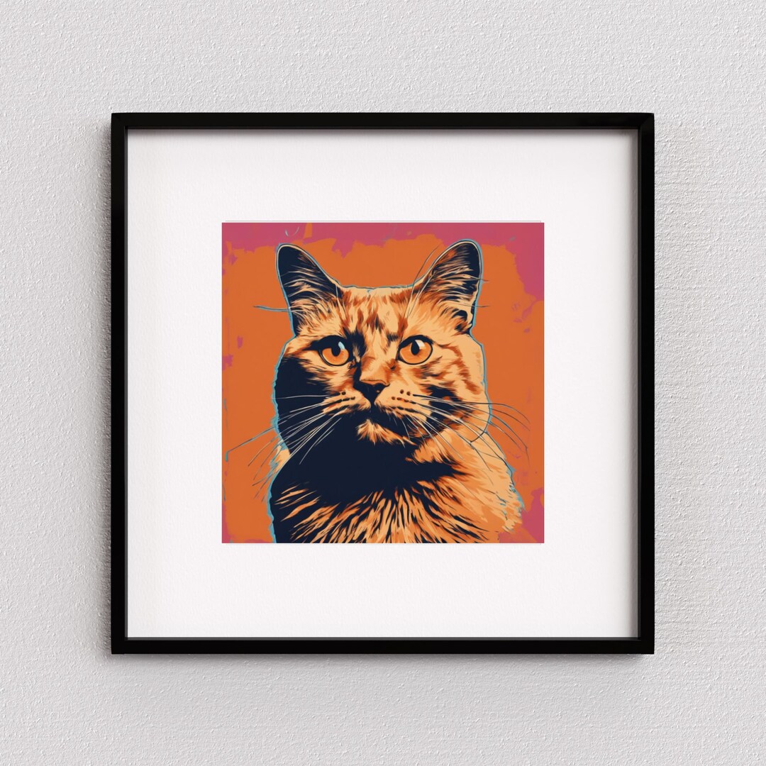 Orange Cat PRINTABLE Wall Art | Orange Cat Art Print | Cat Pop Art ...